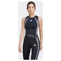 Tanktop Adidas PERFORMANCE "TF CB TK", Damen, Gr. M, schwarz (schwarz, grau four), Obermaterial: 83% Polyester, 17% Elasthan, sportlich, Rundhals, Tops