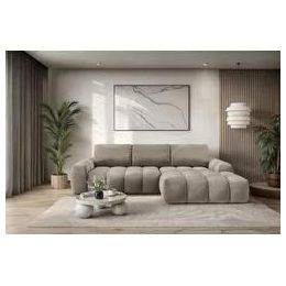 Ecksofa Inosign "AZITA klein optionale Schlafsofa mit Bettkasten, B/T/H: 270/166,5/84cm", beige (taupe), B:270cm H:84cm T:166,5cm, 100% Polyester, Sofas, L-Form mit Wellenunterfederung, Bubble-Optik, Topseller