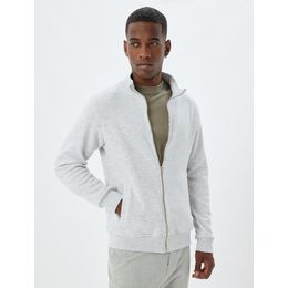 KOTON Zip-Up Hoodie male Grey size XXL