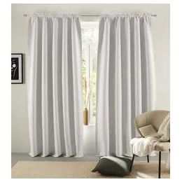Verdunkelungsvorhang "Marusha" Gr. 4, beige (creme), B:135cm H:245cm, Polyester, Polyester, LeGer Home by Lena Gercke, Gardinen, Verdunkelnder Vorhang, blickdicht, Leinenoptik, verschiede Größen