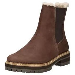 Toms Shoes Stiefelette TOMS "TOMS Stiefelette Leder/Textil", Damen, Gr. 38, braun (dunkelbraun), Leder, Textil, casual, Schuhe