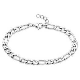 Edelstahlarmband "Schmuck Geschenk Figarokettengliederung", silber (edelstahlfarben), ANISTON JEWELRY & WATCHES, Armb&auml;nder, Damen, 21cm, Edelstahl, Edelstahlarmband