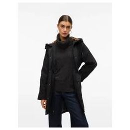 Véro Moda Langmantel VERO MODA "VMSAVANNE COAT GA BOO", Damen, Gr. L, schwarz, Web, Obermaterial: 100% Polyester, unifarben mit Farbeinsatz, modisch, regular fit, Langarm, Mäntel
