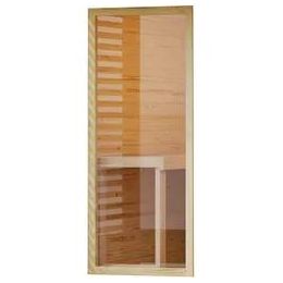 Saunafenster Karibu "38 x 1906 x 815 mm Klarglas naturbelassen", naurbelassen, B:82cm H:191cm, Glas, Massivholz, Fenster, für natürliches Licht im Saunainnenraum