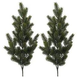 Winterliche Kunstpflanze CREATIV DECO "Weihnachtsdeko", grün, H:87cm, Kunststoff, Kunstpflanzen, Zweig im 2er Set