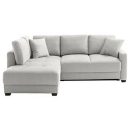 Ecksofa MR. COUCH "Pierre, L-Form mit Taschenfederkern", novaclean senseo 4 silber, B:235cm H:91cm T:186cm, 95% Polyester / 5% Nylon, Sofas, mit DuraSpring-Taschenfederkern bis 140 kg belastbar