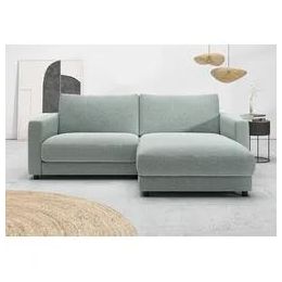 Ecksofa Home Affaire "Ecksofa Jiro, L-Form, große Sitztiefe, Breite 226 cm", sage, B:226cm H:85cm T:190cm, 100% Polyester, Sofas, lose Sitz- & Rückenkissen, weicher Polsteraufbau, komfortabel & modern
