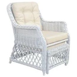 Rattanstuhl Home Affaire, weiß, B:67cm H:91cm T:75cm, Rattan, Stühle, Handarbeit, Maße (B/T/H): (67/75/91)