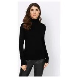 Rollkragenpullover Heine "Rollkragen-Pullover", Damen, Gr. 34, schwarz, 80% Viskose, 20% Polyamid, unifarben, Pullover
