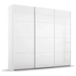 Schwebetürenschrank Rauch "Kleiderschrank Schrank Garderobe KOLUNA mit hochwertiger Glasfront", weiß (alpinweiß, glas kristallweiß), B:203cm H:210cm T:62cm, Holzwerkstoff, Schränke, Glasfront, inkl. 2 Innenschubladen sowie extra Böden