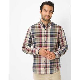 Brax Herren Hemd Style DANIEL velvet, dunkelrot, Gr. L