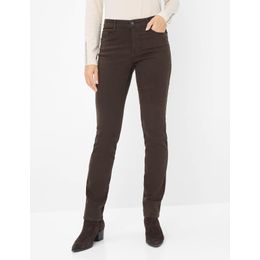 Brax Damen Five-Pocket-Hose Style CAROLA DARK CHOCOLATE, denim dunkelbraun, Gr. 36