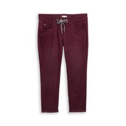 Tom Tailor Damen Tapered Relaxed Hose, rot, Uni, Gr. 40/28