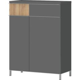 Places of Style Schuhschrank &raquo;Onyx&laquo; (H/B/T): 101/76/35,2cm, UV lackiert, mit Soft-Close-Funktion grau Spanplatte