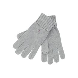 Gant Strickhandschuhe »COTTON BLEND LOGO« wärmend GREY MELANGE