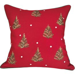 my home Dekokissen &raquo;Josselin&laquo; Weihnachtlich, bestickt, mit Paspel, Hingucker rot Obermaterial: 100% Polyester B/L: 45 cm x 45 cm