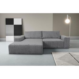 WERK2 Ecksofa »Rio, elegant & bequem, Breite 262 cm, L-Form« Puristisches Design mit maximalem Komfort grau