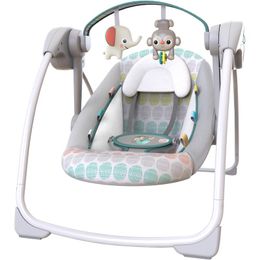 Bright Starts Babywippe »Whimsical Wild Portable Swing« bis 9 kg mit Sound-Effekt grau