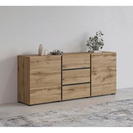 Inosign Sideboard &raquo;Cross, Breite 150 cm, moderne grifflose Kommode, 2T&uuml;ren/3 Schubk&auml;sten&laquo; Schubladenkommode mit viel Stauraum, Einlegeb&ouml;den 