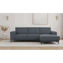 Places of Style Ecksofa »Polsterecke Oland, Struktur, Flachgewebe, Luxus-Microfaser, Boucle« L-Form, 280 cm, Wellenunterfederung, Skandi-Design,...