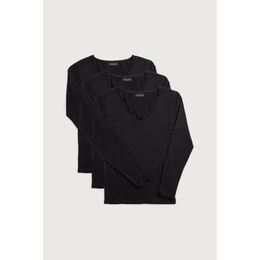 YSABEL MORA Langarmshirt »BASIC COLLECTION COTTON WITH LACE« 3er Pack, das perfekte Basic-Longsleeve für jeden Tag black XXL XXL Damen-Shirt mit...