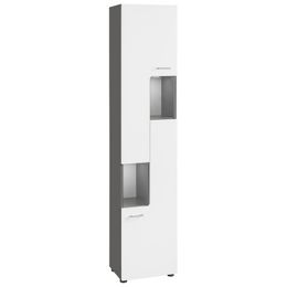 Welltime Hochschrank »Tias« Hochschrank mit 4 Einlegeböden - (B/T/H) 40/30/182 cm grau matt/weiß Hochglanz