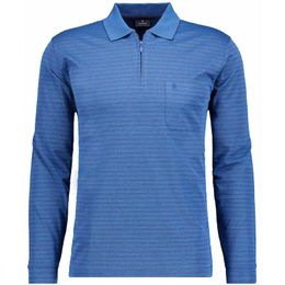 Ragman Poloshirt Blau-Melange-765 XXL XXL Reissverschluss