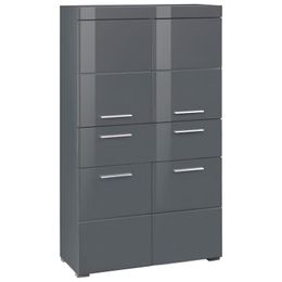 Welltime Midischrank &raquo;Avena&laquo; Standschrank mit 4 T&uuml;ren, 1 Schublade - (B/T/H) 73/31/130 cm grau