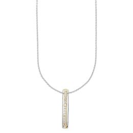 Bruno Banani Kette mit Anhänger »Schmuck Geschenk Kette mit Anhänger Stab« mit Zirkonia (synth.) silberfarben-gelbgoldfarben-kristallweiß Elegante...