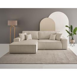OTTO HOME andas Ecksofa »FINNLEY Schlafsofa 267 cm, L-Form mit Schlaffunktion & Bettkasten« verfügbar in den Stoffqualitäten Bouclé, Struktur fein...