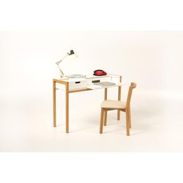 WOODMAN Schreibtisch »Farringdon« skandinavisches Design, Home Office, praktisch ausziehbar, FSC weiss, eiche