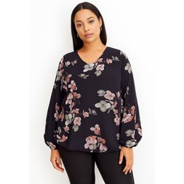 Only CARMAKOMA Blusenshirt »CARVICA LIFE L/S V-NECK TOP WVN NOOS« Black AOP:NOOS AUTUMN BLOOMING 46 46 Shirtbluse von Only CARMAKOMA