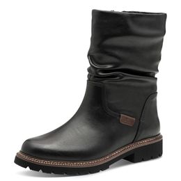Tamaris Stiefelette, Blockabsatz, Kurzstiefel, Boots in veganer Verarbeitung schwarz 40 40 Zeitlose Stiefelette mit Falten im slouchy Look