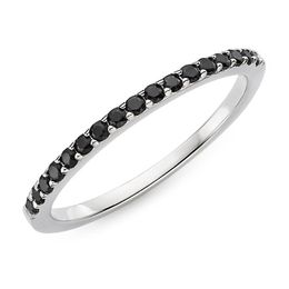 ANISTON JEWELRY & WATCHES Fingerring »Schmuck Geschenk schmaler Silbering« mit Zirkonia (synth.) silberfarben-schwarz 58 Eleganter, schmaler...