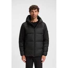 BOSS Green Daunenjacke mit Kapuze abnehmbare Kapuze, Regular Fit, warm wattiert Black001 M M Winterwarme Kapuzenjacke mit sportlicher Farb- und...