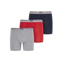 Jockey Trunk »Cotton Stretch« 3er Pack, Mittlere Bundhöhe, längeres Bein, Logobund rot, marine, grau-meliert XL/7 XL/7 Boxershorts von Jockey