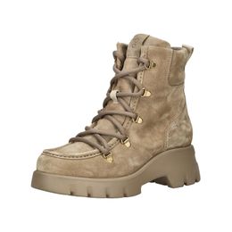 Paul Green Schnürstiefelette »Stiefelette Veloursleder« Beige 37 37 Verschluss: Schnürung