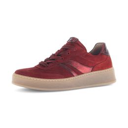 Gabor Plateausneaker »FLORENZ«, Freizeitschuh, Halbschuh, Schnürschuh in Bequemweite G (= weit) bordeaux;Glattleder 39 39 Schnürer mit...