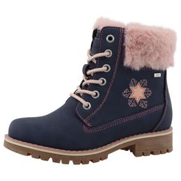 Tom Tailor Winterstiefel mit Warmfutter dunkelblau-rosa 27 27 Süßer Winterstiefel mit Stickerei