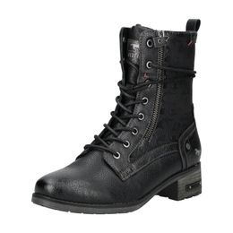 Mustang Shoes Schnürstiefelette »Stiefelette Lederimitat/Textil« Schwarz 36 36 Verschluss: Schnürung