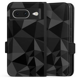 DeinDesign Google Pixel 8 Handy Klapphülle Handyhülle aus Kunst Leder schwarz Flip Case Abstract Geometric Muster Sideflip mit Lasche