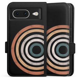 DeinDesign Google Pixel 8 Handy Klapphülle Handyhülle aus Kunst Leder schwarz Flip Case Circle Rainbow Water Colour Sideflip mit Lasche