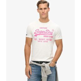 Superdry Herren Neon Vintage T-shirt mit Logoprint Creme - Gr&ouml;&szlig;e: Xxl 104040550311439E005