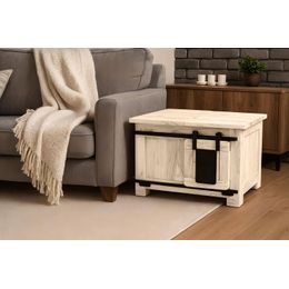 Truhe Akazienholz massiv eichefarben Couchtisch 76 x 51 x 45 cm LIBRO II