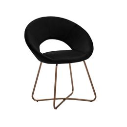 Esszimmerstuhl Design-Sessel Samt schwarz Metallbeine gold LENNY