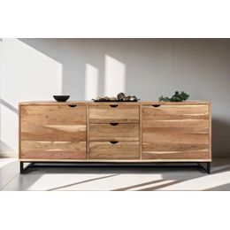 Sideboard Akazienholz massiv natur Kommode 200 x 40 x 80 cm SUKHOTHAI II