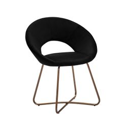 Esszimmerstuhl Design-Sessel Samt schwarz Metallbeine gold LENNY