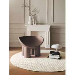 benuta Finest Wollteppich rund Hera Cream ø 200 cm rund - Naturfaserteppich aus Wolle