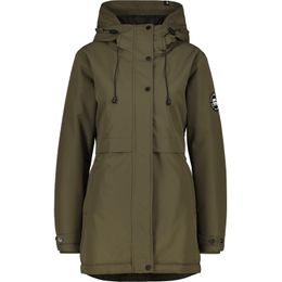 alife and kickin Winterjacke ALIFE & KICKIN "Damen MarlyAK A", Damen, Gr. M, grün (olive drab), 100% Polyester, Jacken, Leicht taillierte Jacke mit Ärmelbündchen und Kapuze