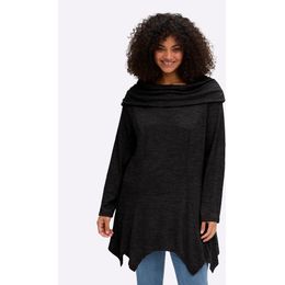 Sweatshirt sheego by Joe Browns, Damen, Gr. 52/54, schwarz, 62% Polyester, 30% Viskose, 8% Elasthan, meliert, unifarben, Sweatshirts Sweatshirt